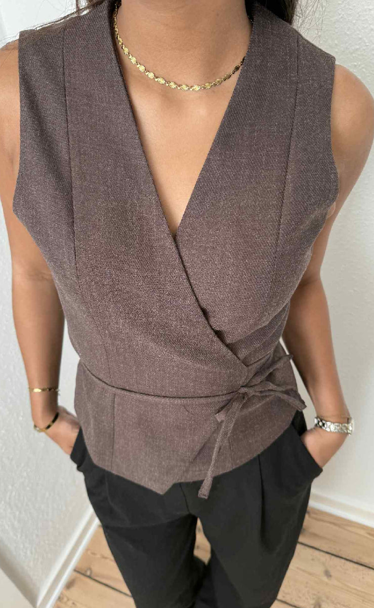 Neo Noir Vest - Samara - Brown Melange | Hurtig levering | Fashionbystrand