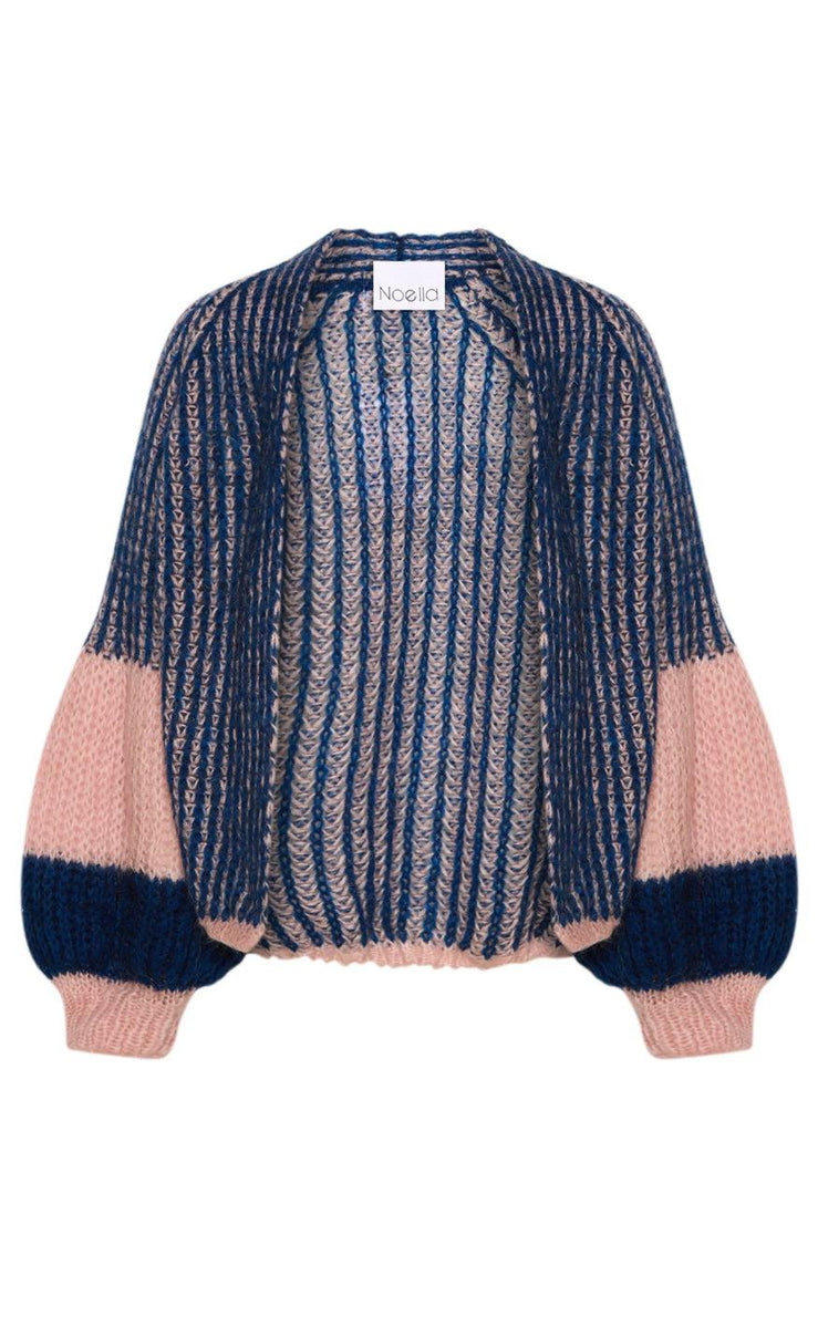 Noella Cardigan - Liana - Rose/Navy | Hurtig levering | Fashionbystrand
