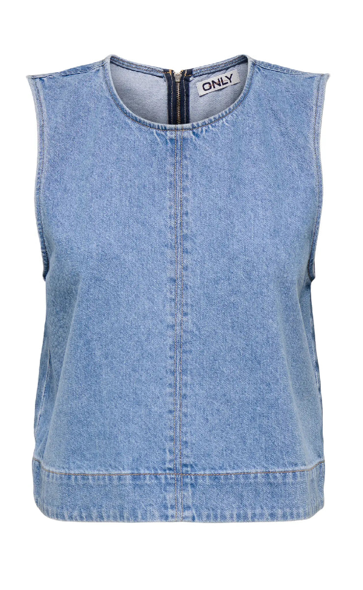 ONLY Top - Dorsi - Light Blue Denim | Hurtig levering | Fashionbystrand