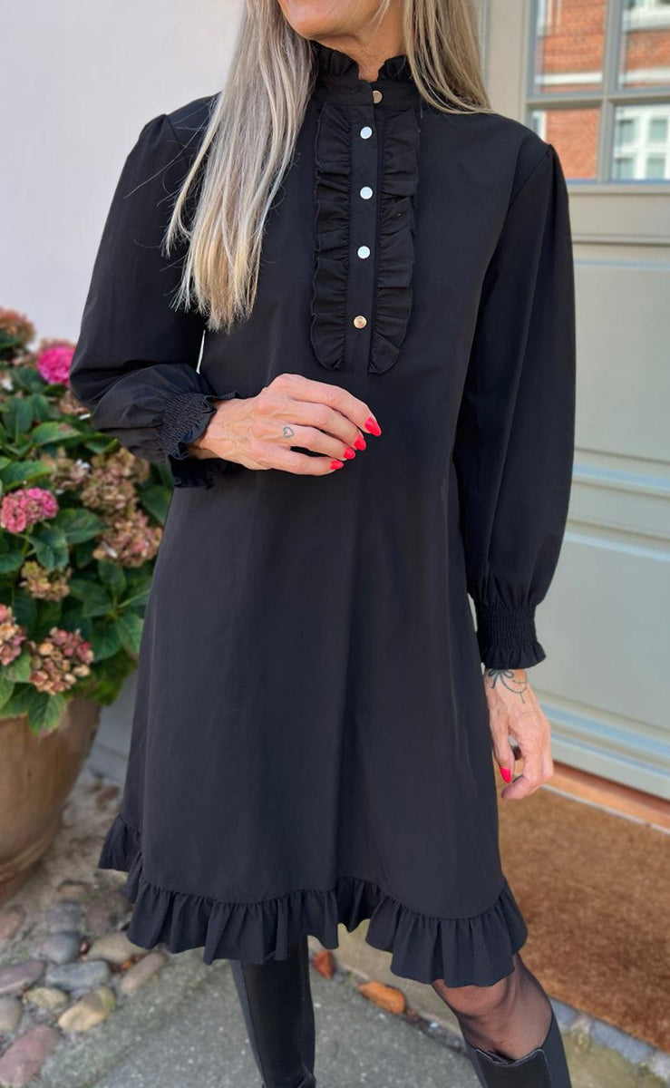 Say INA Copenhagen Kjole - Pia - Black W. Gold Buttons | Hurtig ...