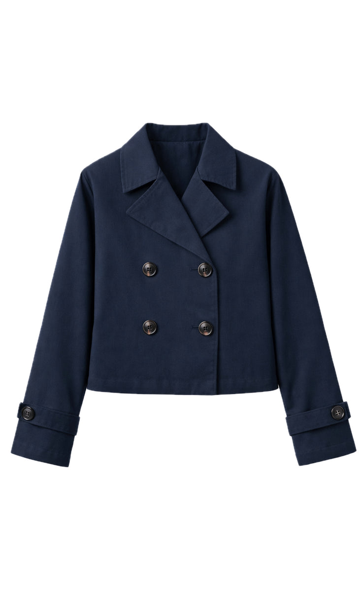 Say INA Copenhagen Trenchcoat - Laura Short - Navy Blue | Hurtig ...