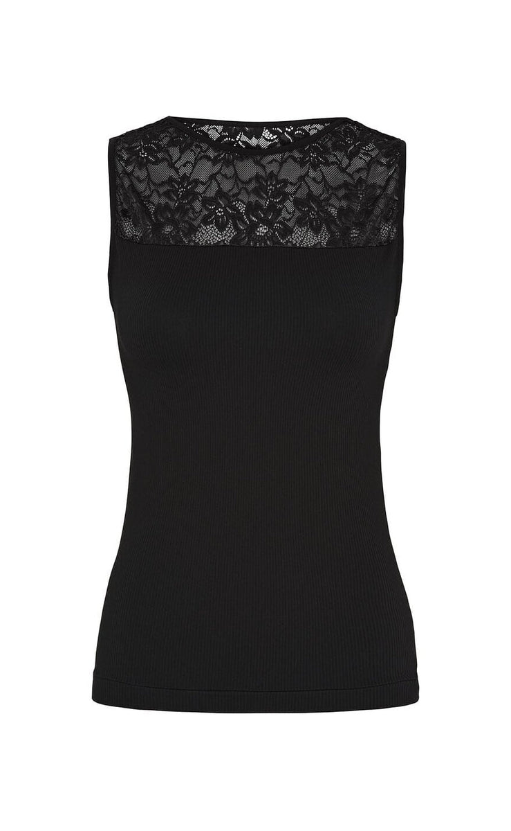 Tim & Simonsen Top - Nancy Rib - Black | Hurtig levering | Fashionbystrand